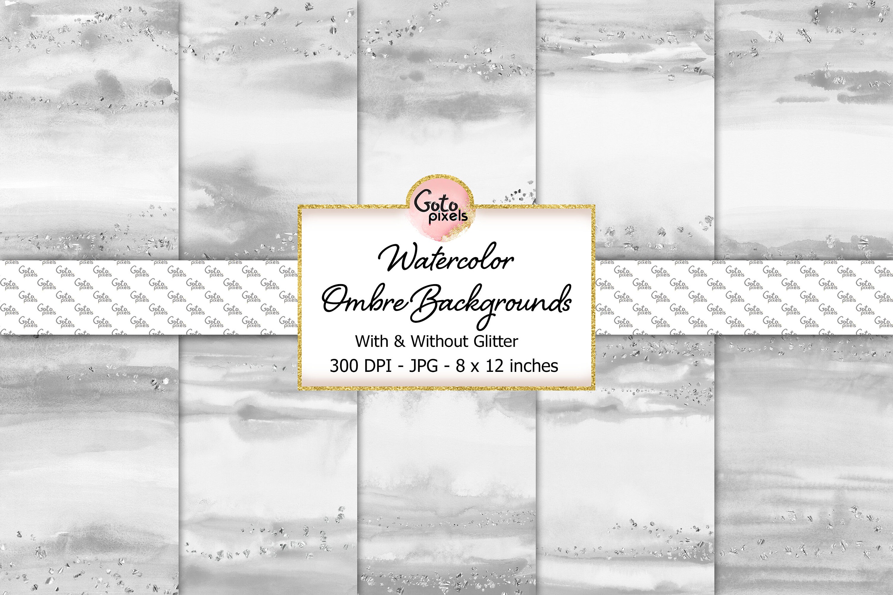 Grey Watercolor Ombre Digital Paper Digital Paper - Etsy