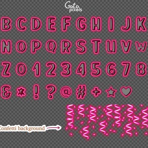 Pink Neon Foil Balloon Alphabet Clip Art-digital Instant Download ...