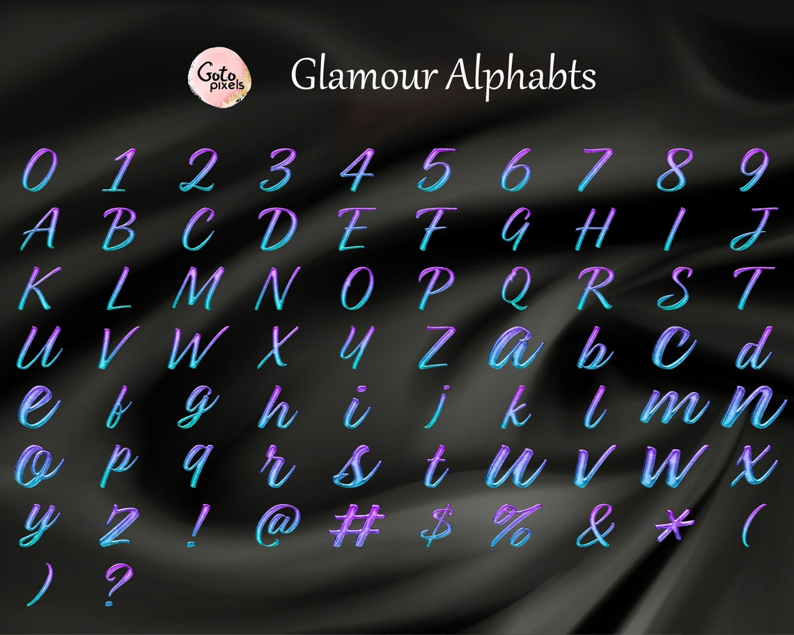 Purple Glam Glitter Alphabet Clipart Purple Ombre Digital - Etsy