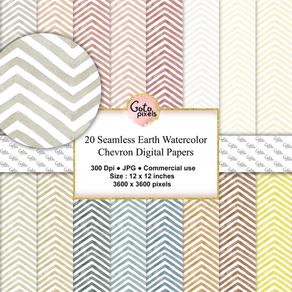Watercolor Chevron - Etsy