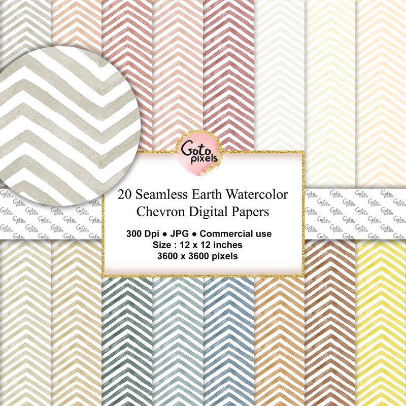 Watercolor Chevron - Etsy