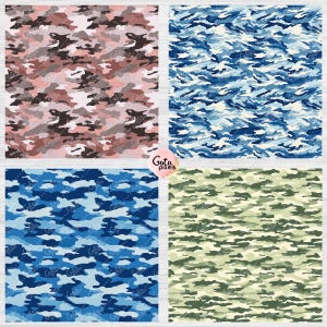 Camouflage Digital Paper, Seamless Military Camo Patterns, Military ...
