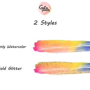 Rainbow Watercolor Brush Strokes, Rainbow Watercolor Clipart, Splash ...