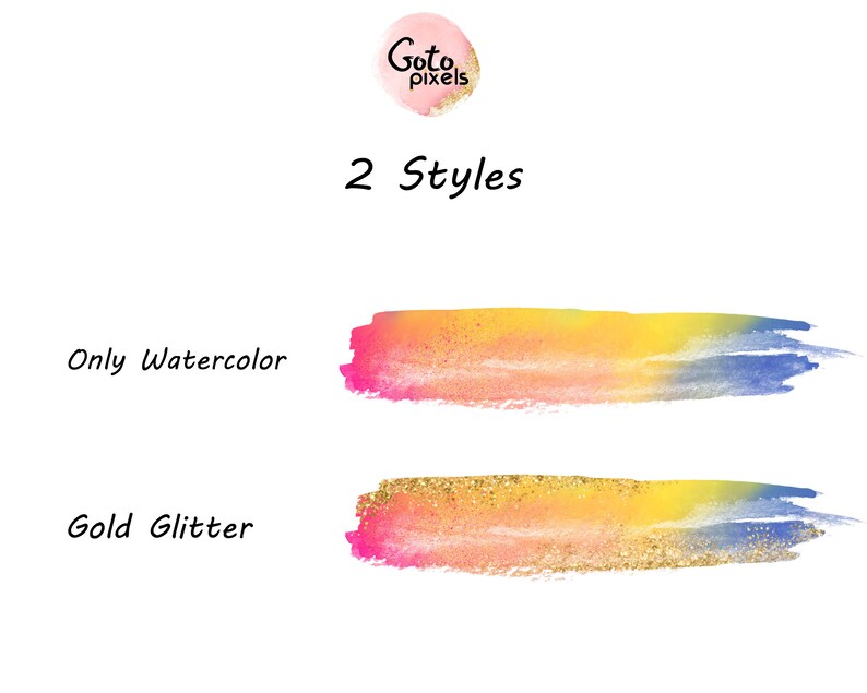 Rainbow Watercolor Brush Strokes Rainbow Watercolor Clipart - Etsy