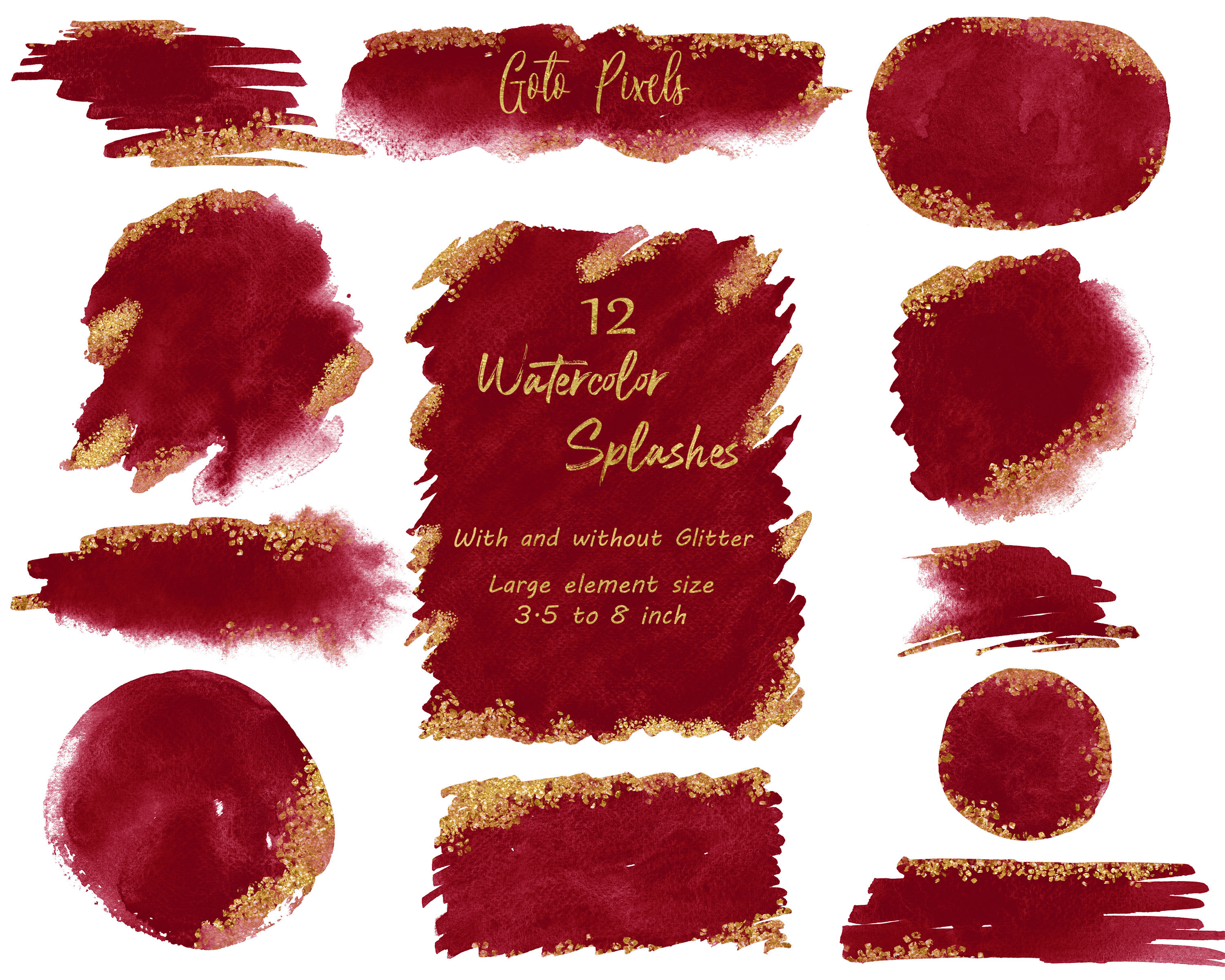 Burgundy Watercolor Splash Invitation Splashes and Splotches - Etsy