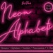 Neon Letters Clipart Pink Neon Alphabet Clipart Digital Neon - Etsy