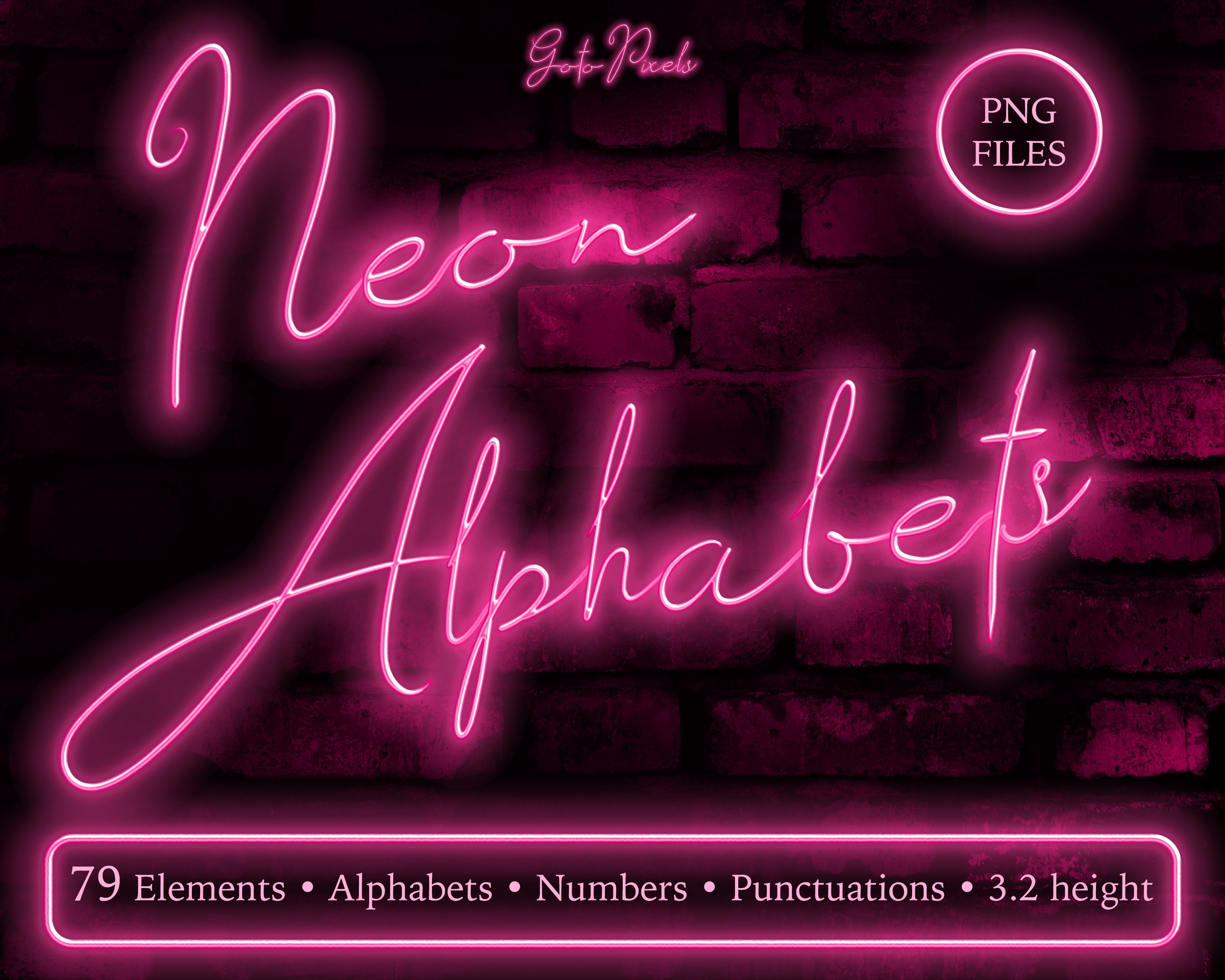 Imágenes prediseñadas de letras de neón clipart del alfabeto | Etsy España