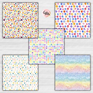 20 Watercolor Polka Dot Digital Paper, Coloful Polka Dots Pattern ...