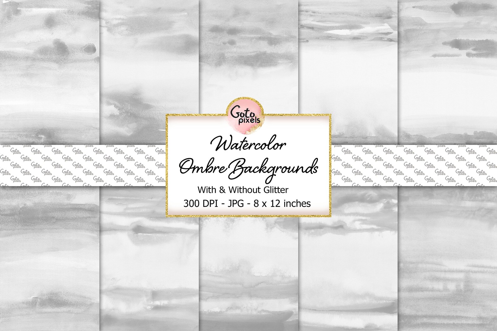 Grey Watercolor Ombre Digital Paper Digital Paper - Etsy