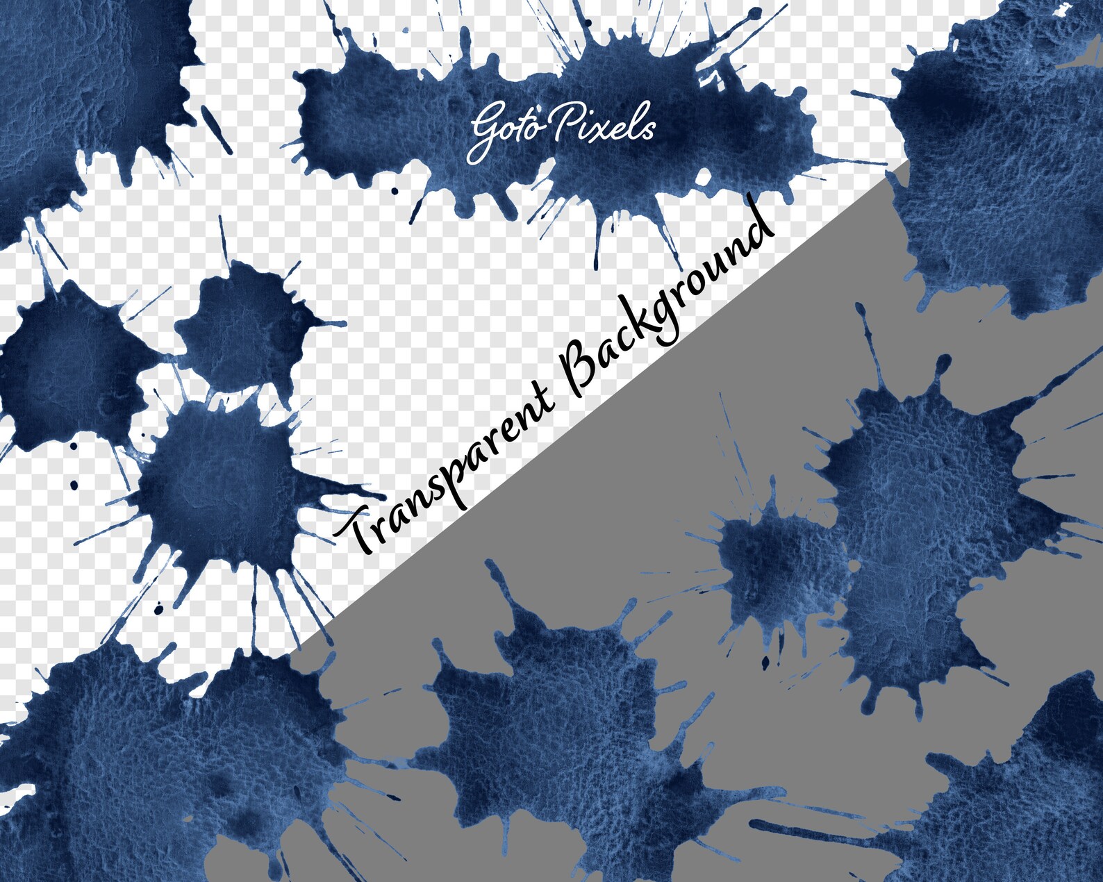 Navy Blue Watercolor Splatter Clipart Splashes and Splotches - Etsy