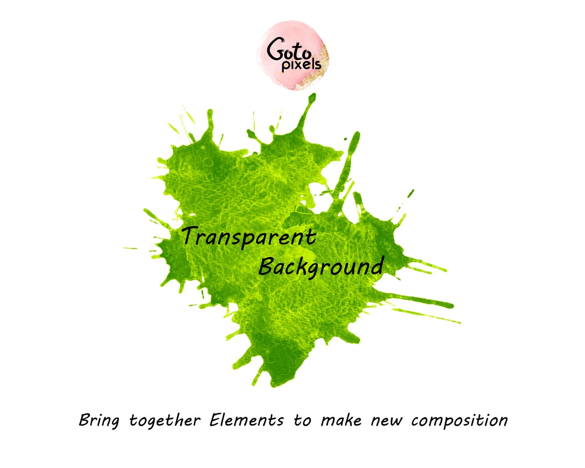 Lime Green Watercolor Splatter Clipart: Glitter Splash Backgrounds ...