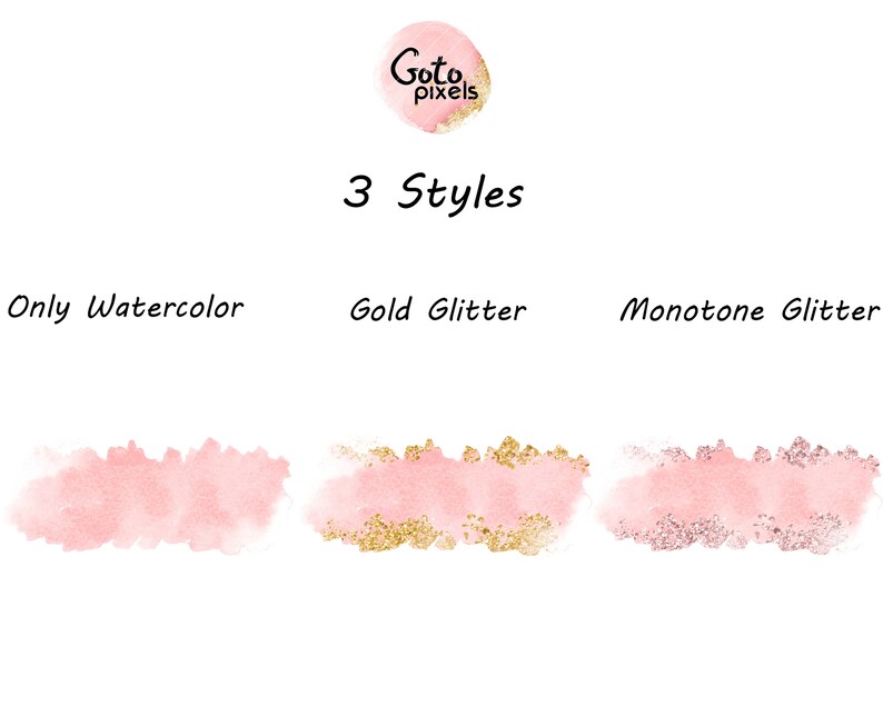 Pink Watercolor Brush Strokes Pink Watercolor Clipart Splash - Etsy