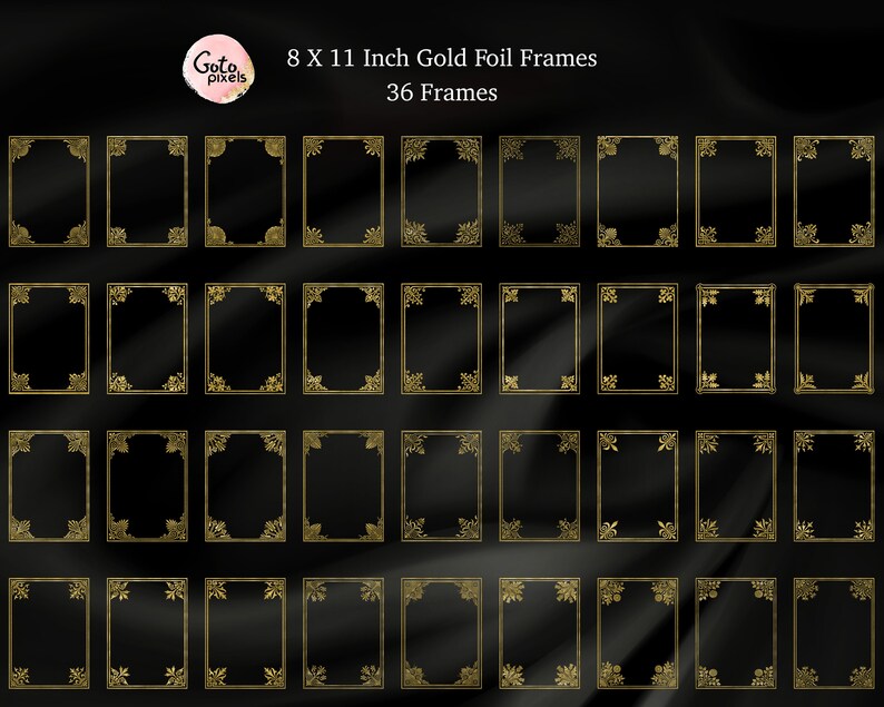 Gold Wedding Frame Clipart: Ornamental PNG Frames (digital Download) - Etsy