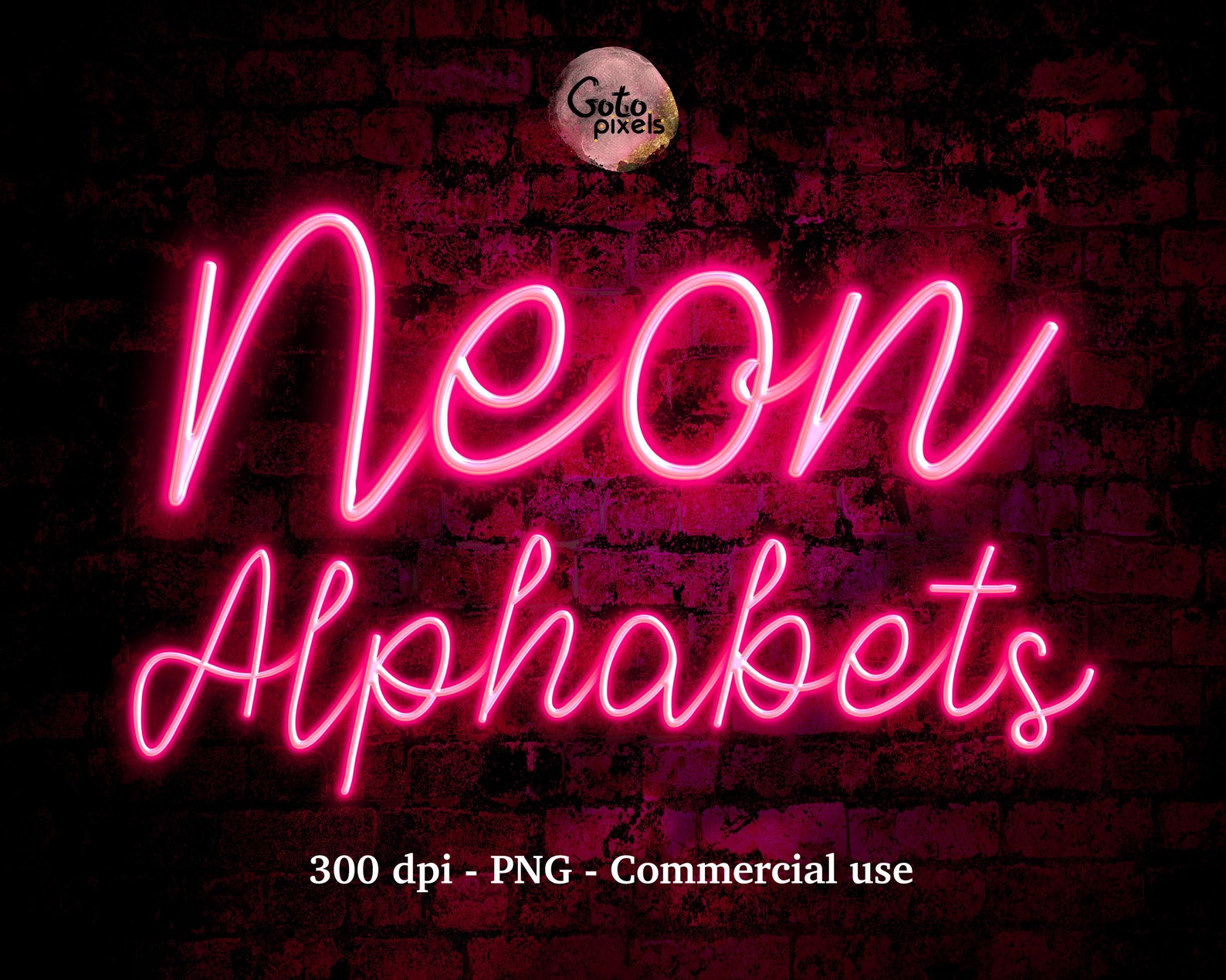 Pink Neon Alphabet Clipart Neon Letters Clipart Digital Neon - Etsy
