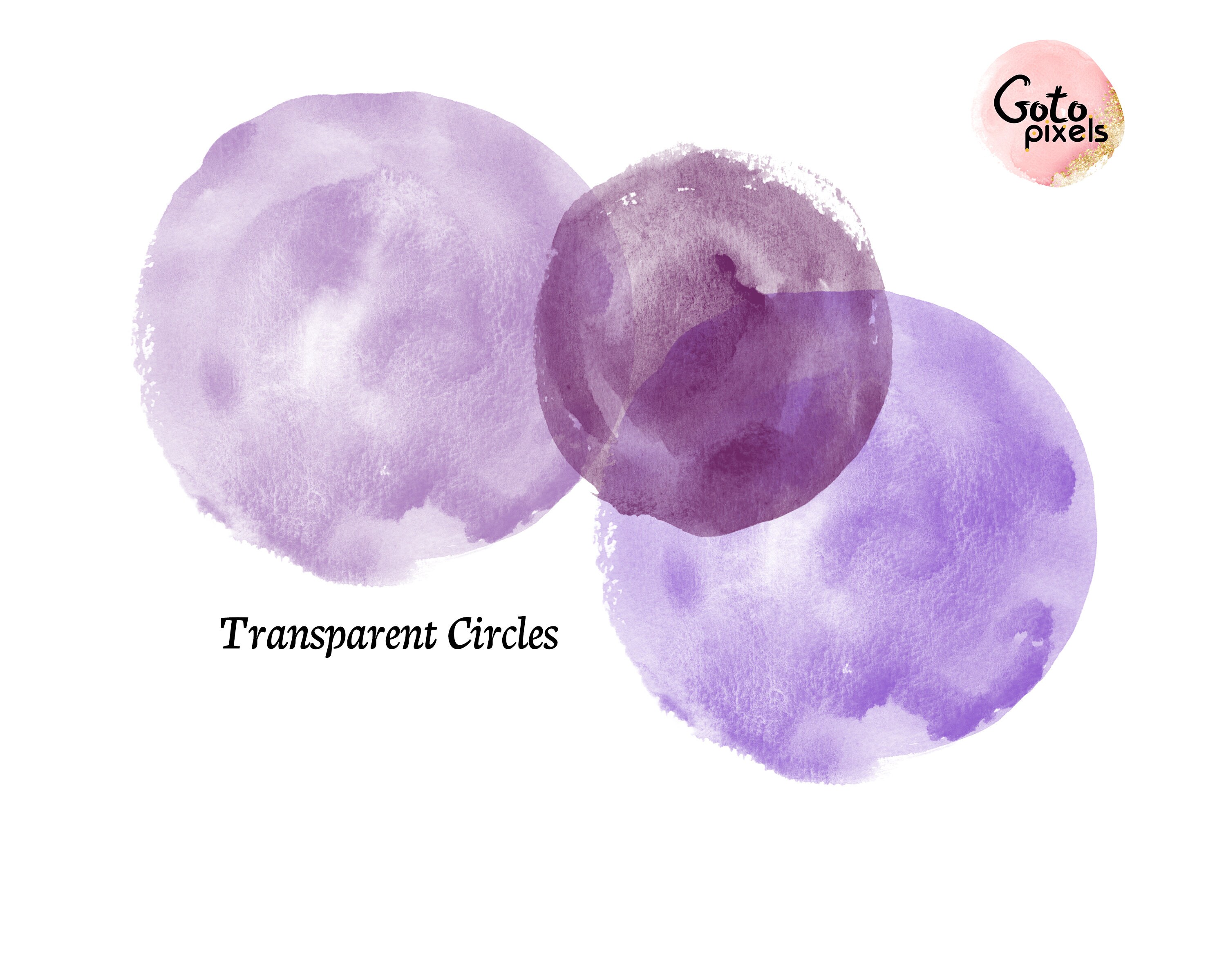 Purple Watercolor Circle Clipart Watercolor Circles for Logo - Etsy