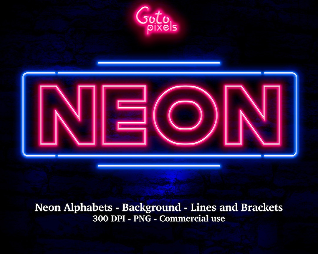 Pink Neon Alphabet Clipart, Neon Letters Clipart, Digital Neon Font ...