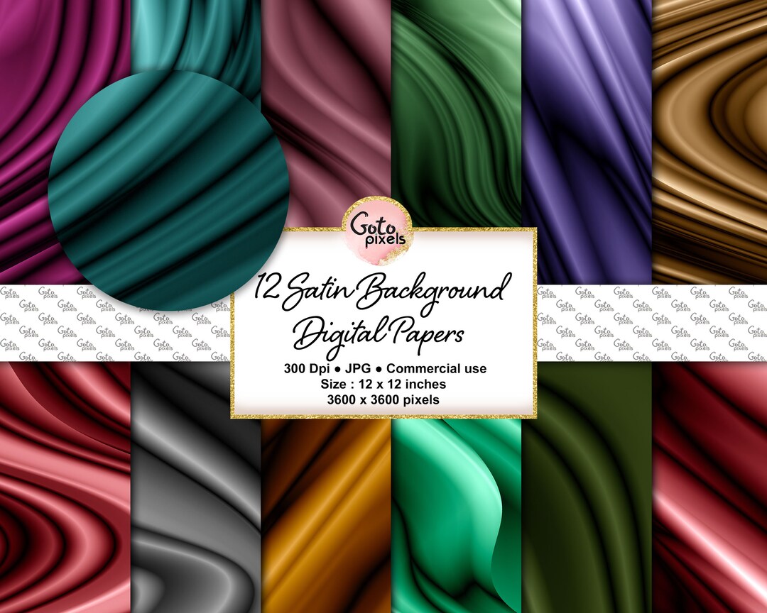 Satin Silk Texture Digital Paper Backgrounds (12x12, 300 DPI) (digital ...