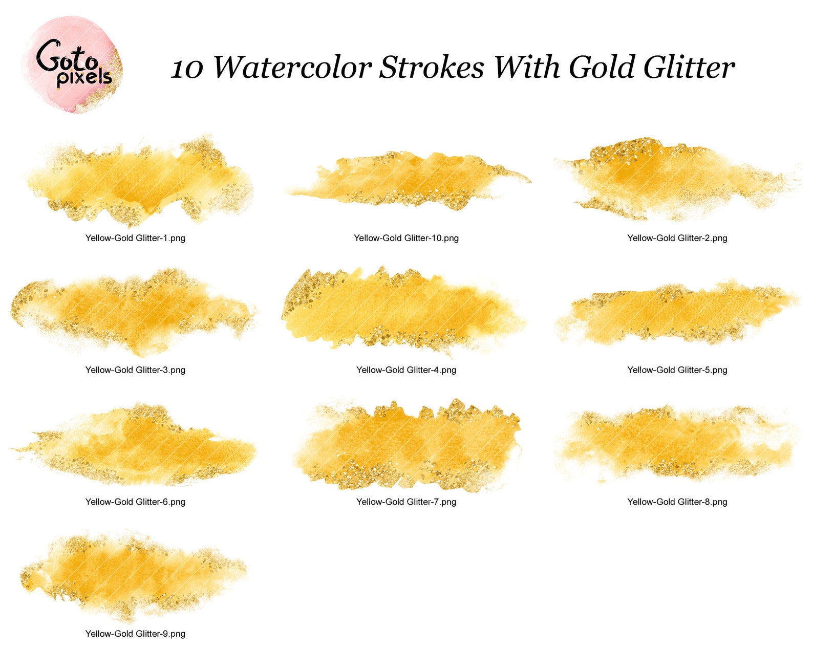 Yellow Watercolor Brush Strokes,yellow Watercolor Clipart,splash ...