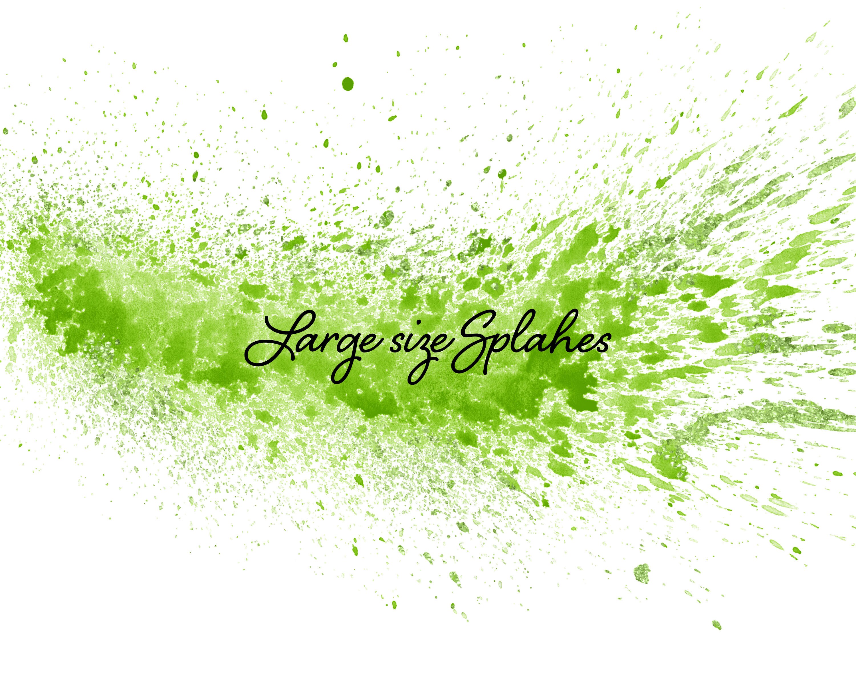 Lime Green Watercolor Splash Gold Glitter Clipart Splashes - Etsy