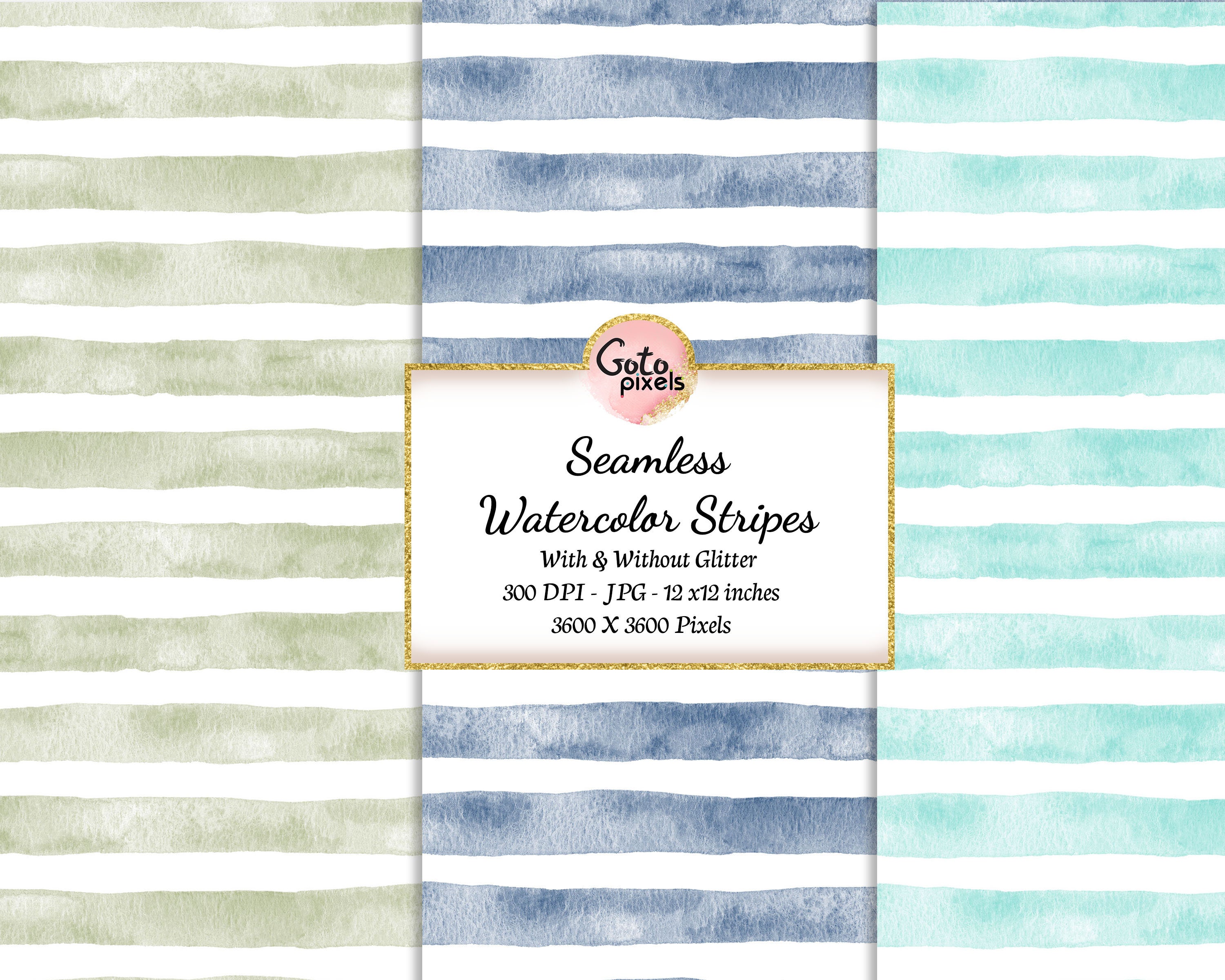 Watercolor Stripes Seamless Pattern Watercolor Stripes - Etsy