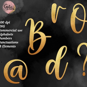 Gold Letters Clipart, Gold Glitter Ombre Alphabet Clipart, Gold Font ...