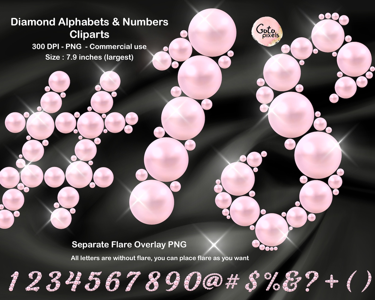 Pink Pearl Alphabet Script Digital PNG Clip Art Letters | Etsy