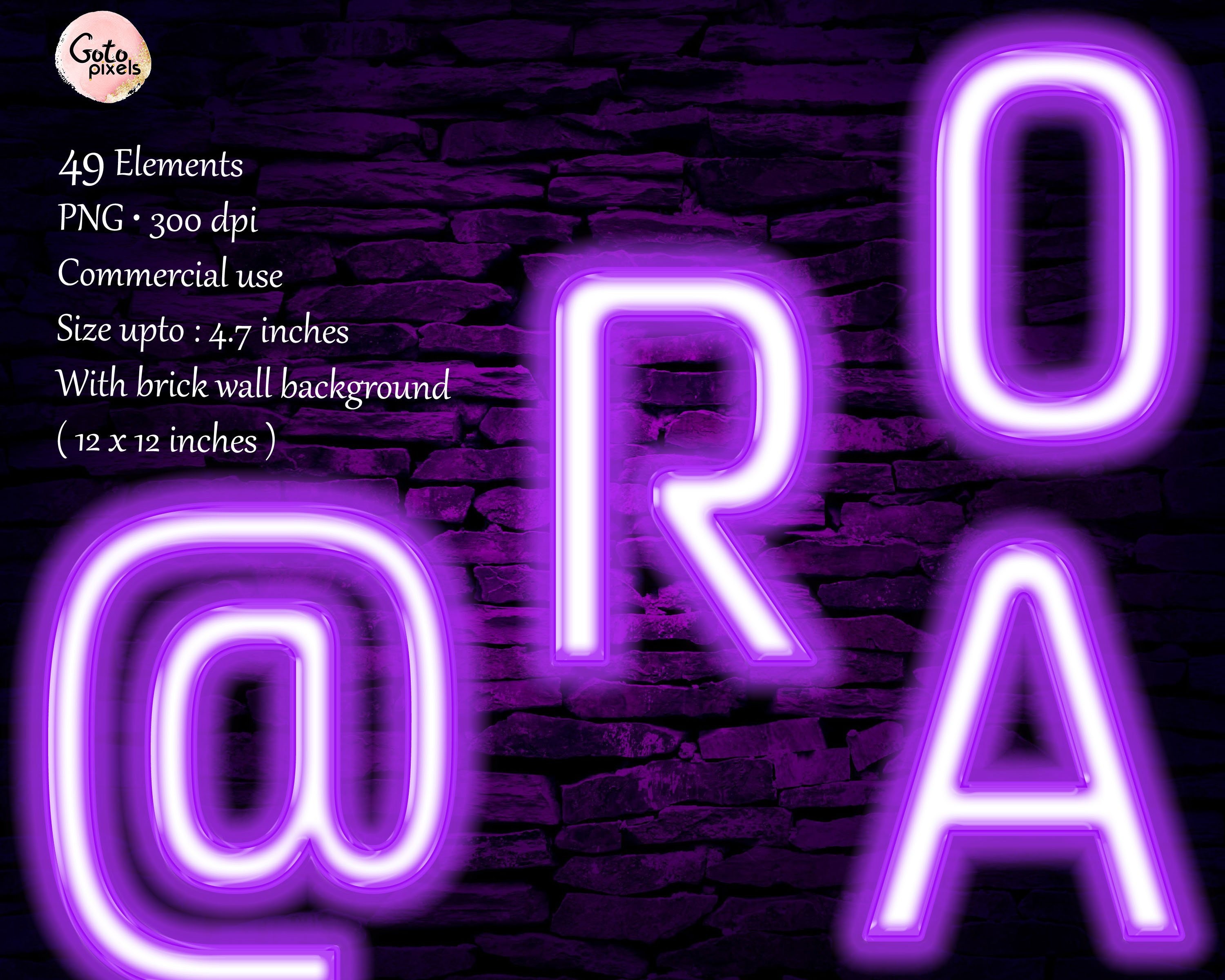 Purple Neon Alphabet Clipart Neon Letters Clipart Digital - Etsy