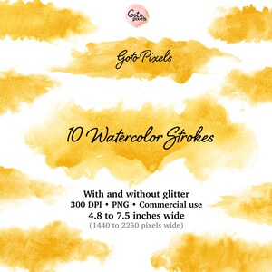 Yellow Watercolor Brush Strokes,yellow Watercolor Clipart,splash ...