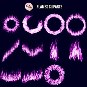 Realistic Purple Flames Clipart, Realistic Fire Clipart, Flames Png ...