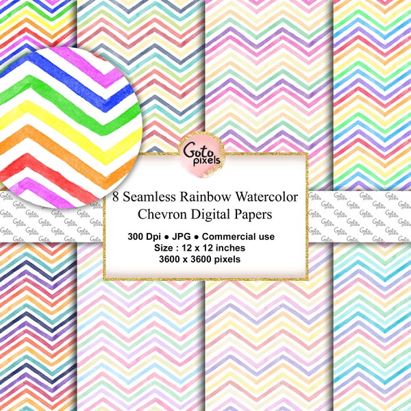 Watercolor Chevron - Etsy
