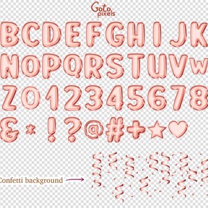 Rose Gold Foil Balloon Alphabet Clip Art-digital Instant Download ...