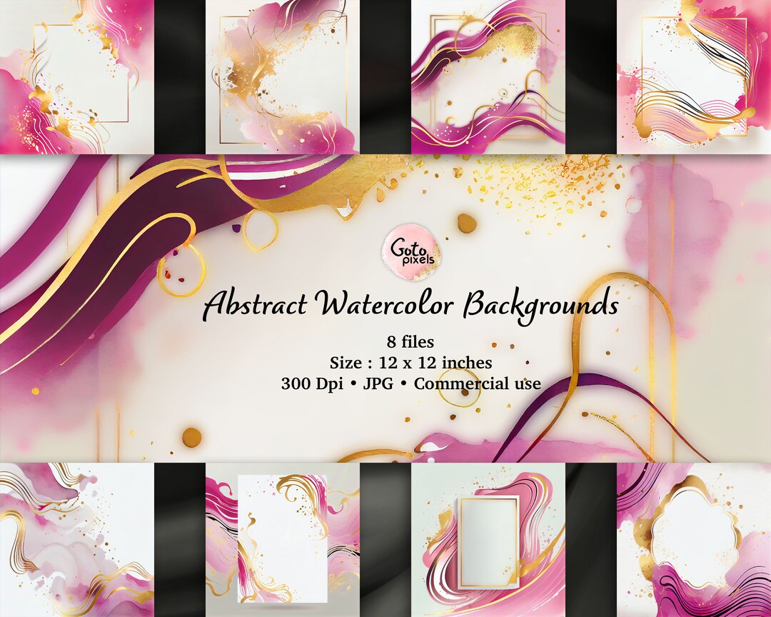 Watercolor Invitation Background Digital Papers Wedding - Etsy