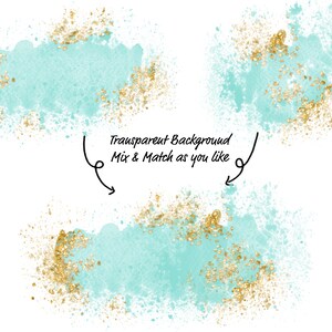 Aqua Watercolor Glitter Clipart | Splashes and Splotches Clip Art ...