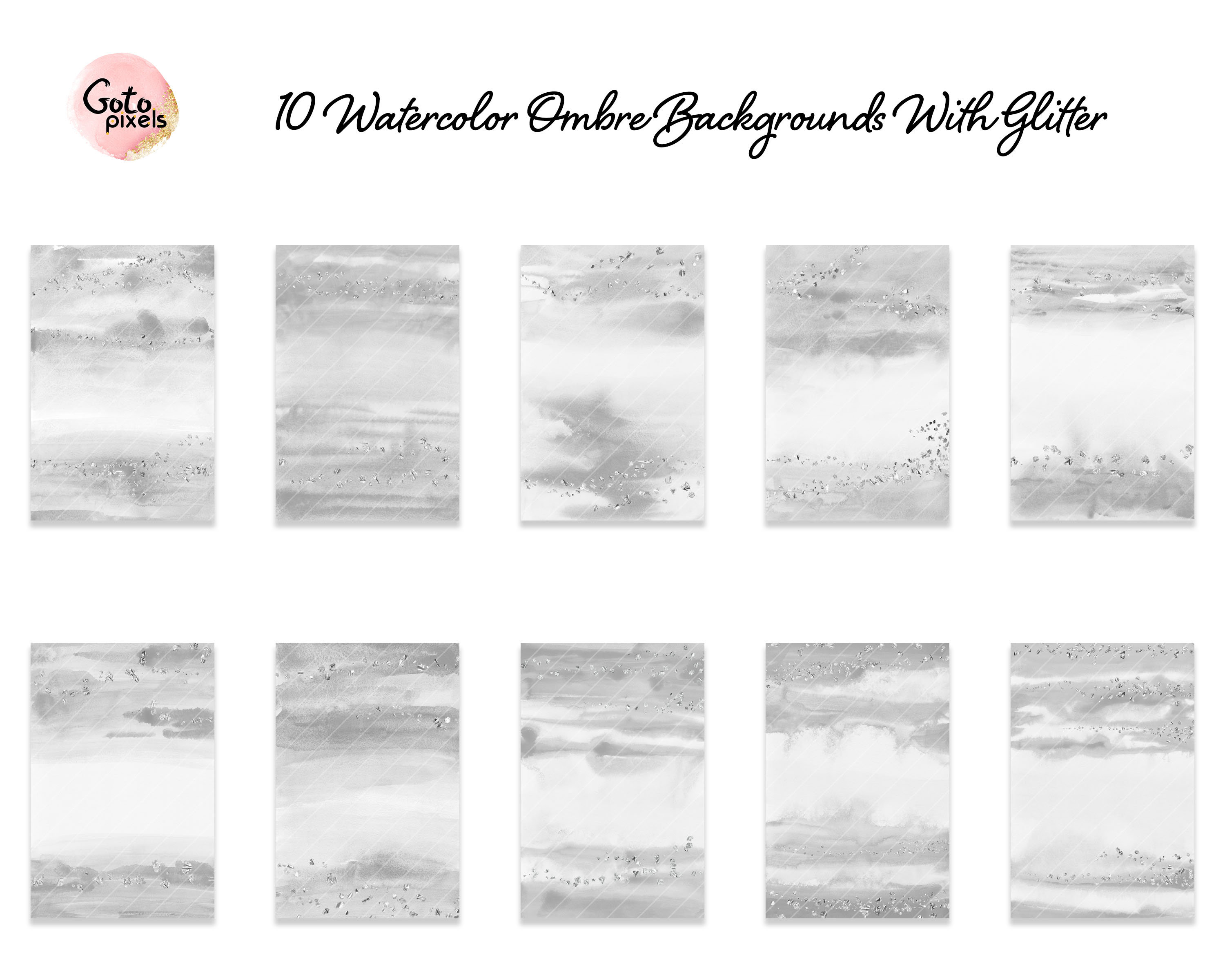 Grey Watercolor Ombre Digital Paper Digital Paper - Etsy
