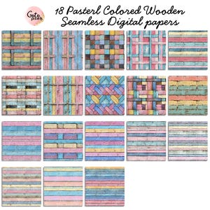 Shabby Chic Wooden Digital Paper: Iridescent Seamless Textures (digital ...