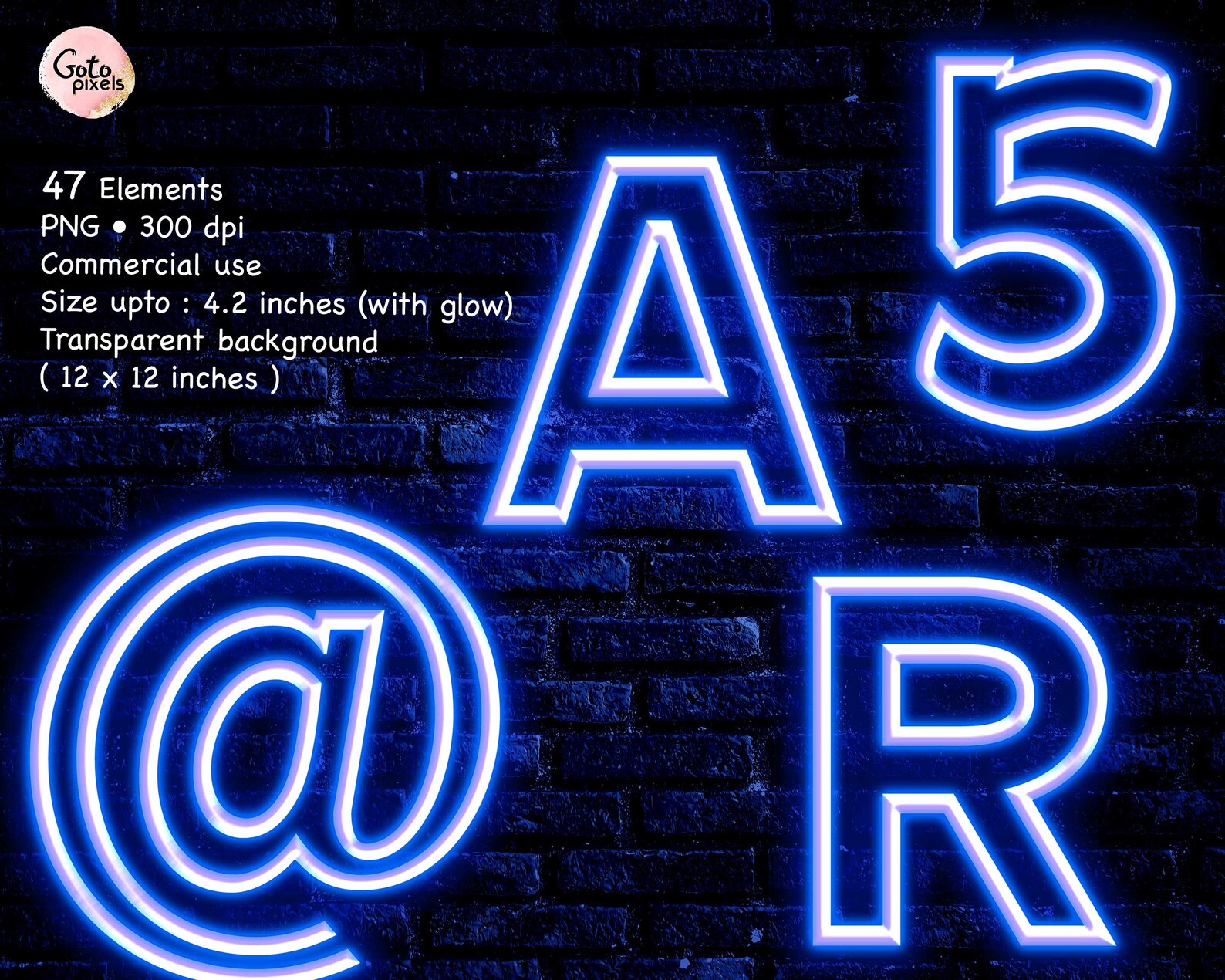 Blue Neon Alphabet Clipart Neon Letters Clipart Digital Neon - Etsy