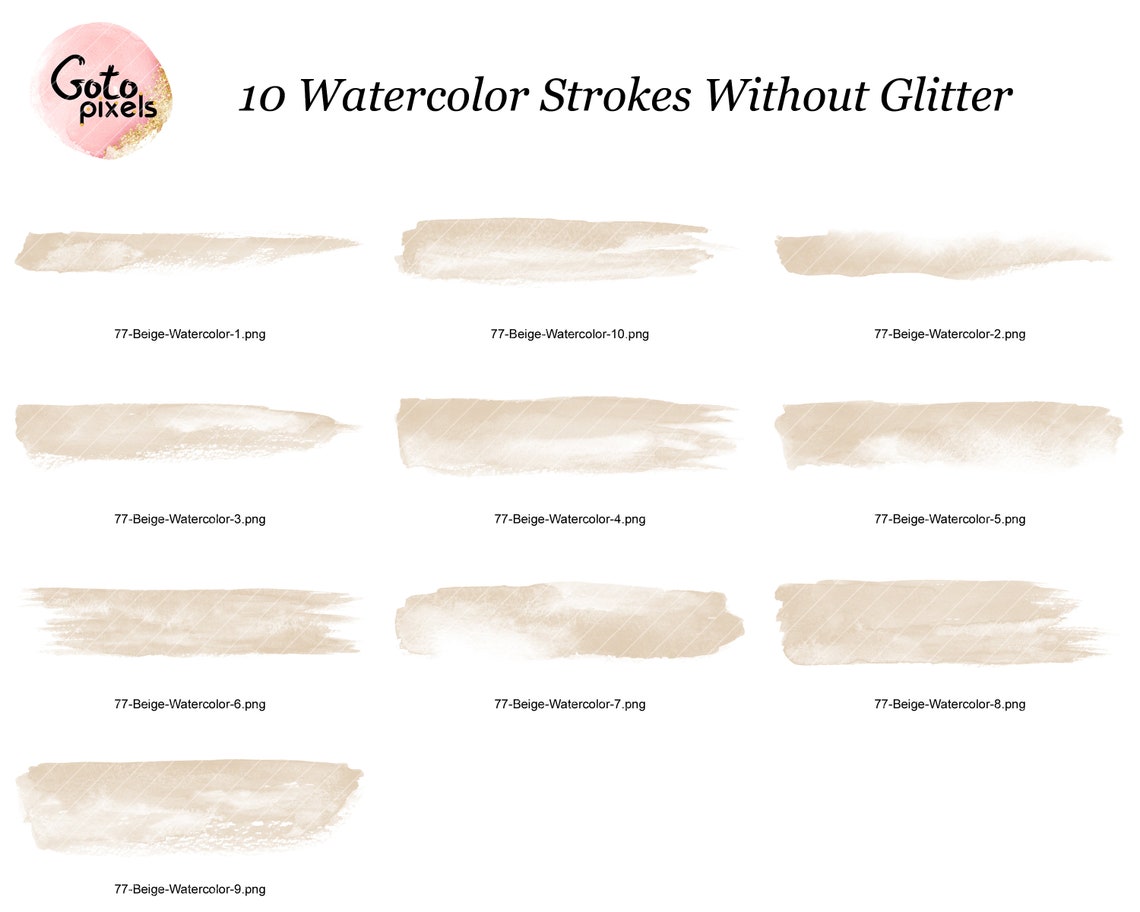 Beige Watercolor Brush Strokes Beige Watercolor Clipart | Etsy