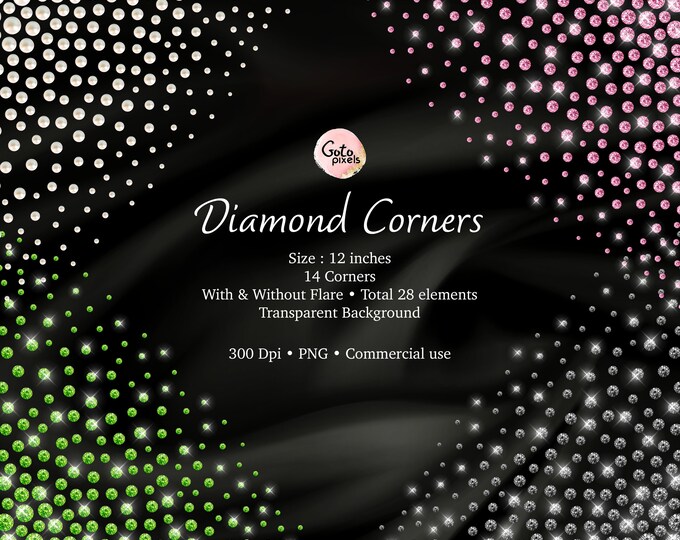 Diamond Clip Art, Diamond Overlays, Diamond Confetti, Rhinestone ...