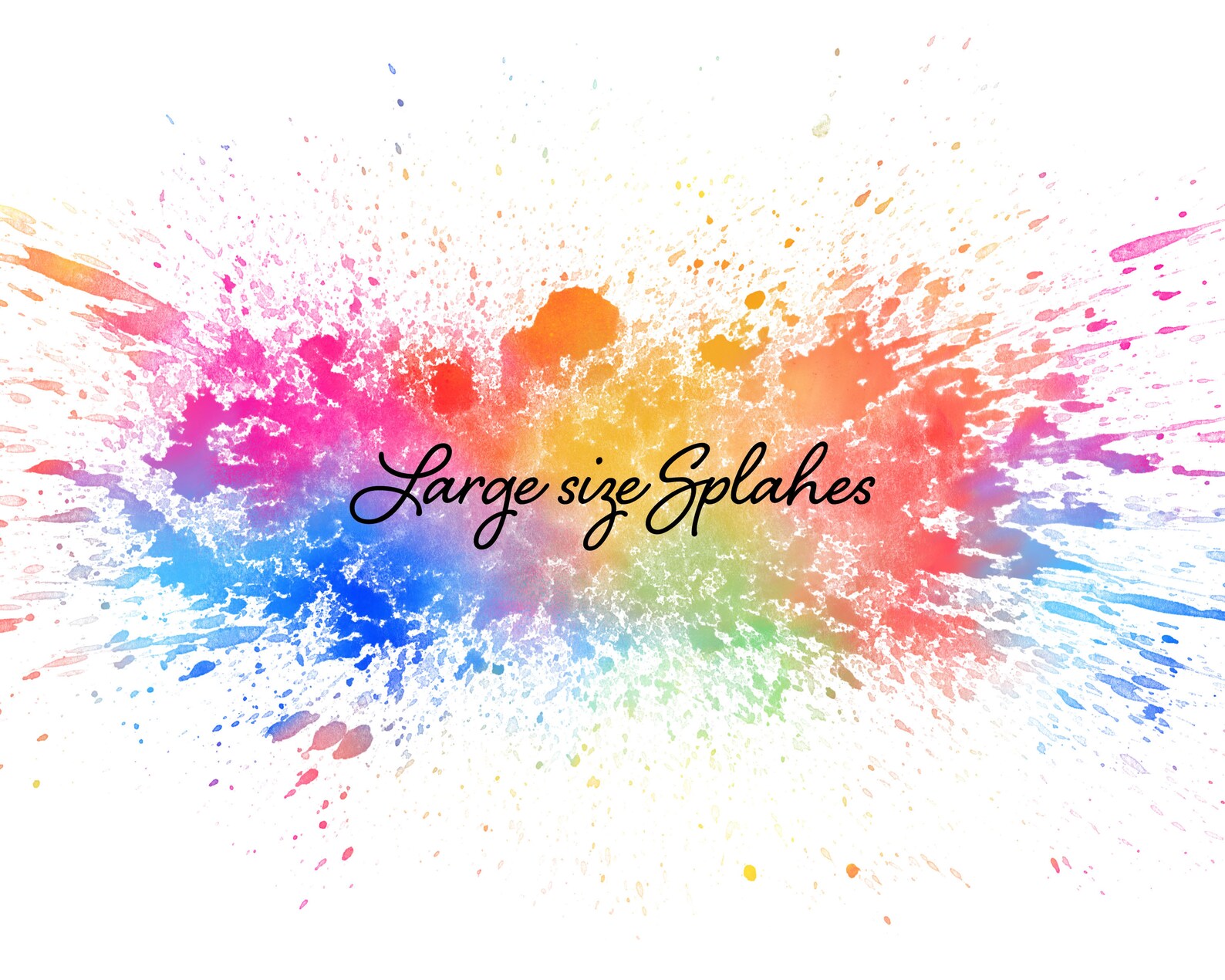 Rainbow Watercolor Glitter Clipart Splashes and Splotches | Etsy
