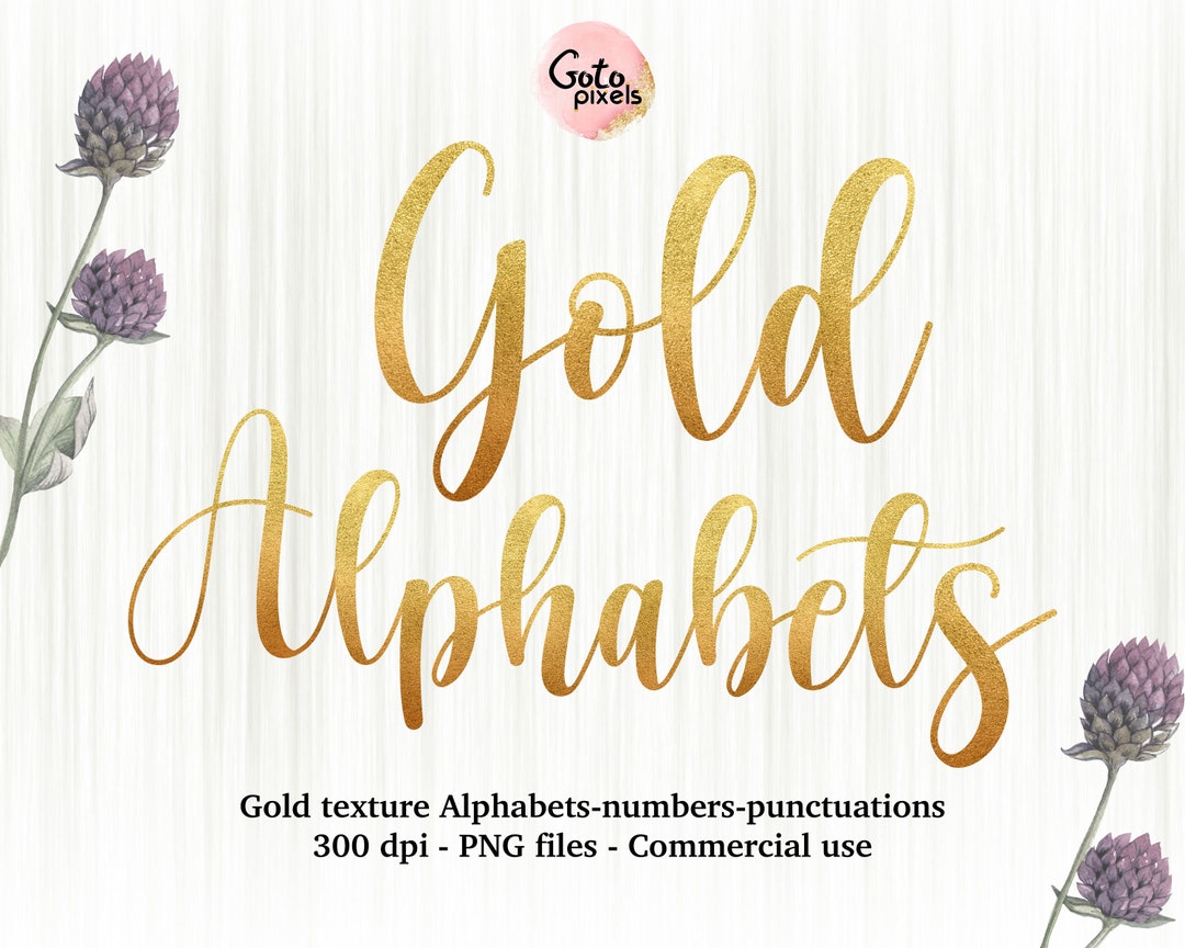 Gold Alphabet Clipart, Gold Font Clipart, Gold Foil Alphabet, Gold ...