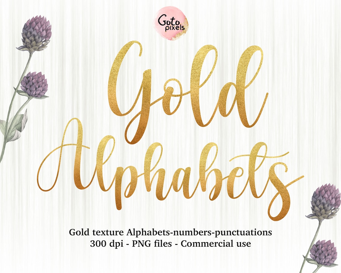 Gold Alphabet Clipart Gold Font Clipart Gold Foil Alphabet | Etsy