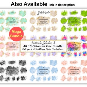 Greige Watercolor Glitter Clipart | Splashes and Splotches Clip Art ...