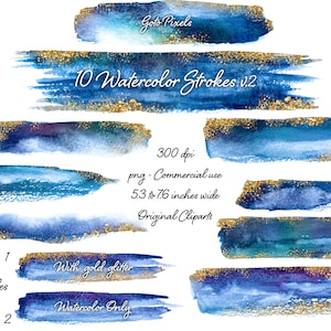 Blue Watercolor Brush Strokes, Blue Watercolor Clipart, Splash Clipart ...
