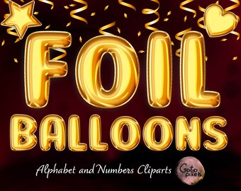 Rose Gold Foil Balloon Alphabet Clip Art-digital Instant | Etsy
