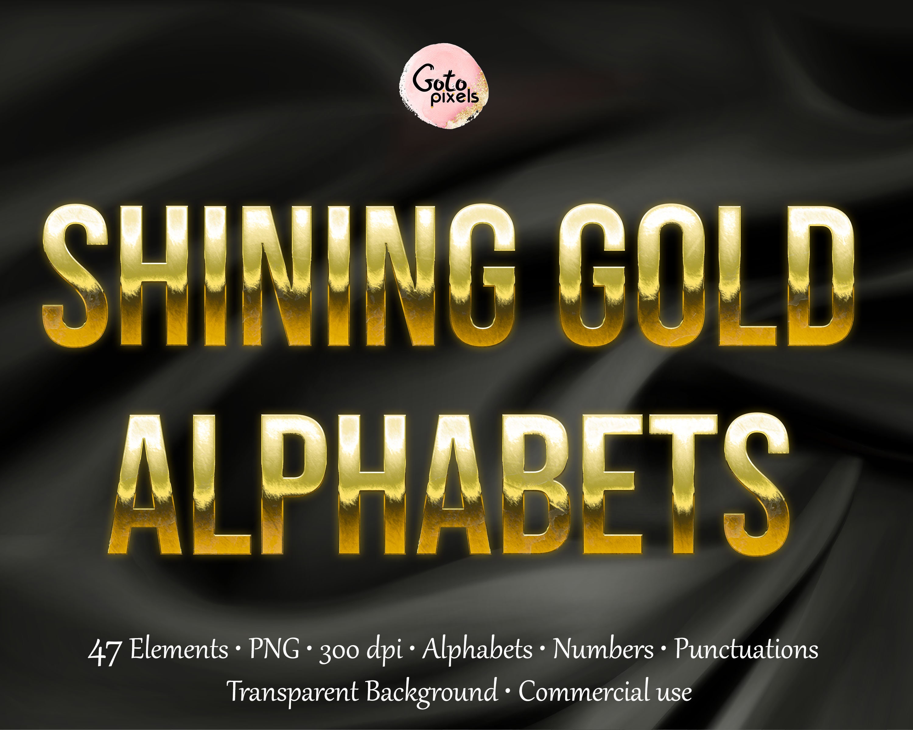 Shining Gold Alphabet Clipart Gold Font Clipart Gold - Etsy
