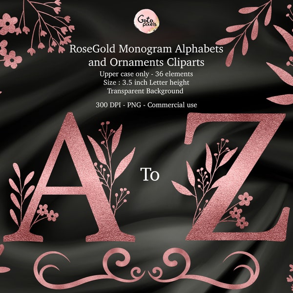 Rose Gold Monogram - Etsy