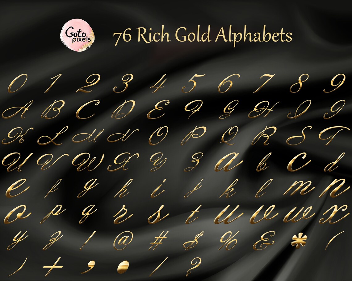 Gold Alphabet Clipart Gold Font Clipart Gold Foil Alphabet - Etsy