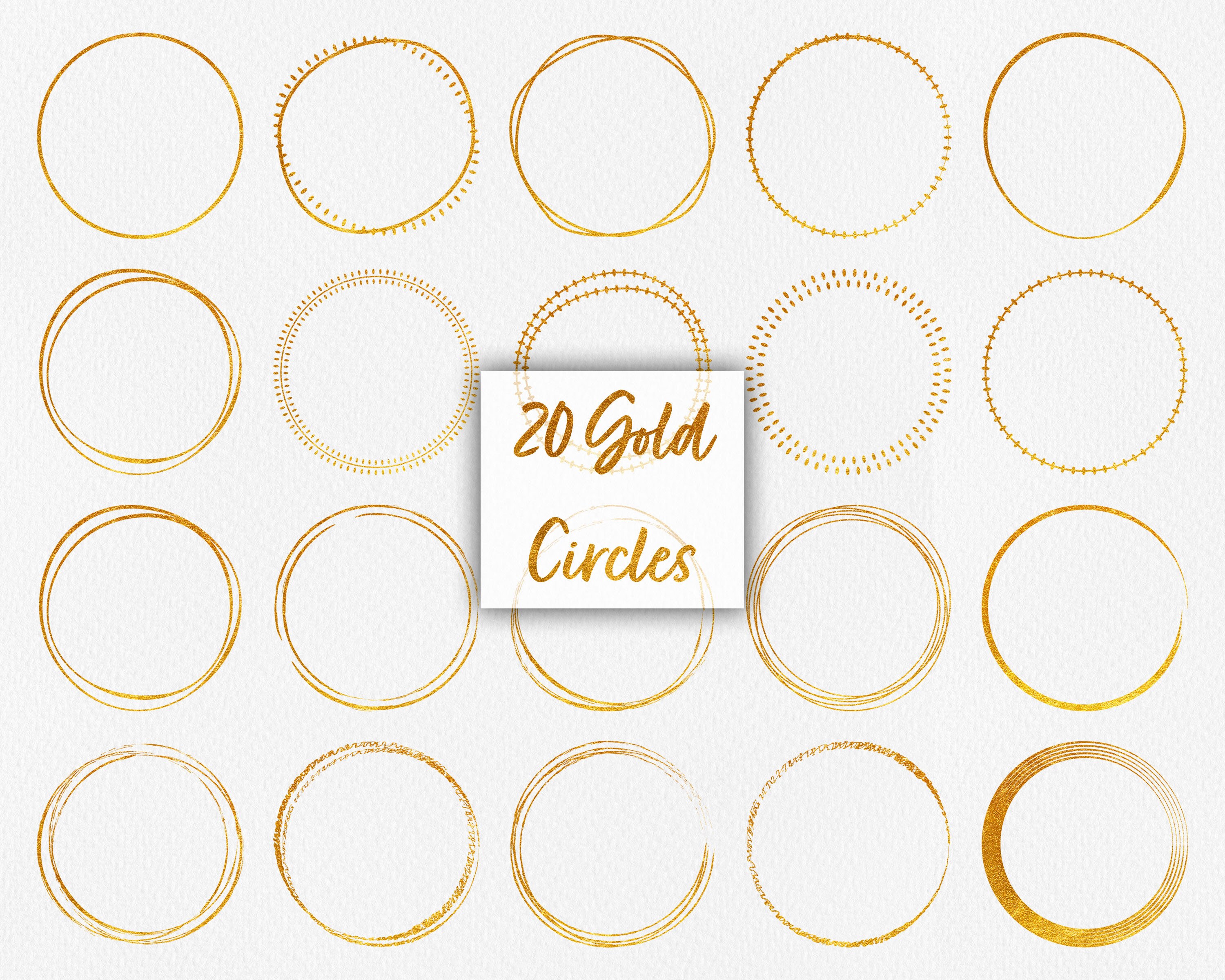 Gold circles with red watercolor Watercolor circles for logo | Etsy