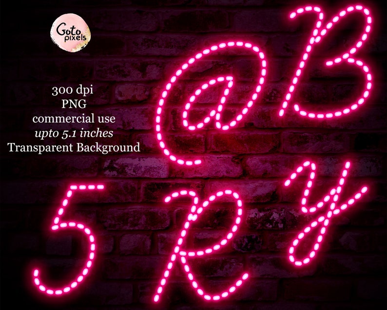 Pink Neon Alphabet Clipart Neon Letters Clipart Digital Neon - Etsy