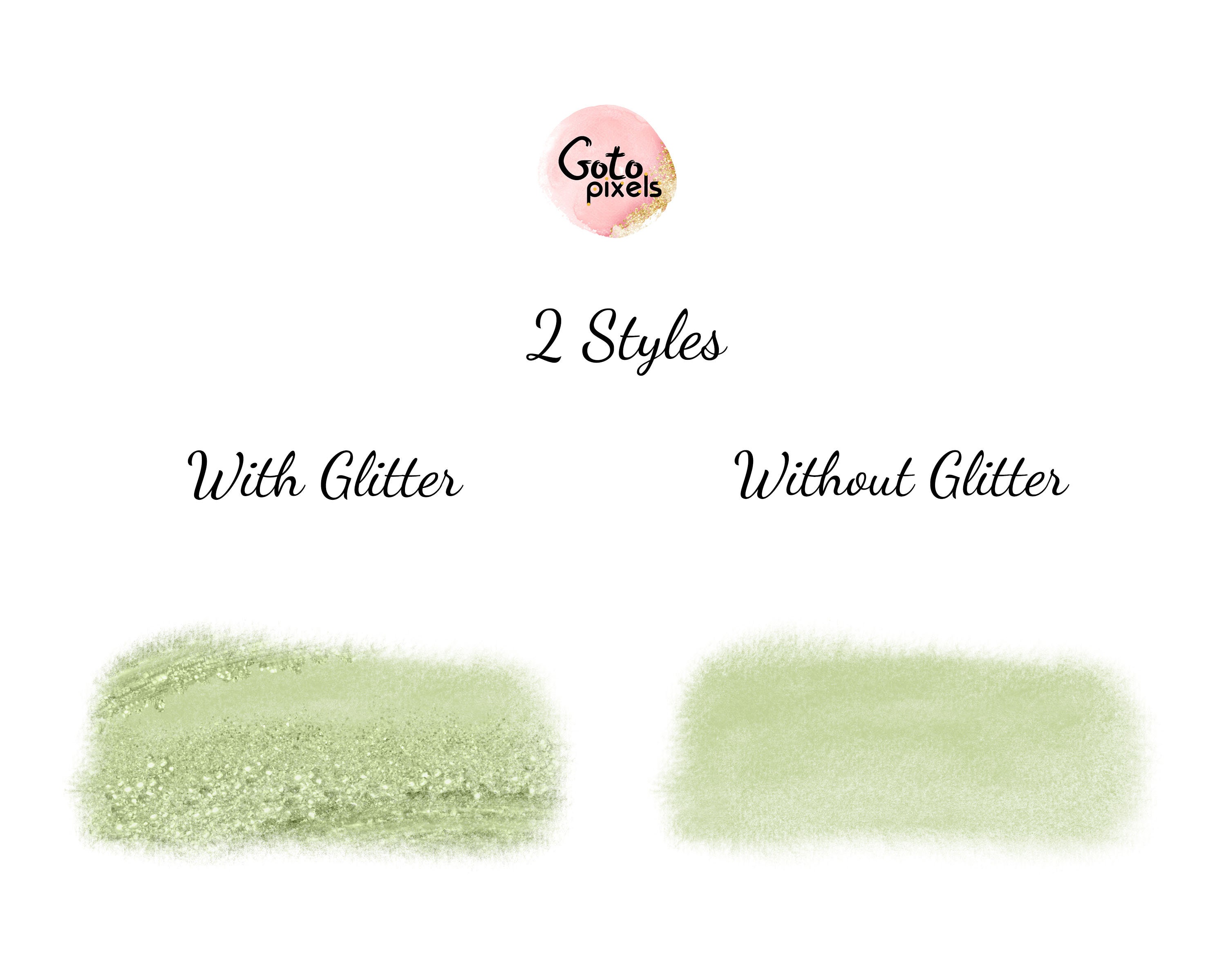 Green Watercolor Glitter Clipart: Splashes & Splotches (PNG Digital ...